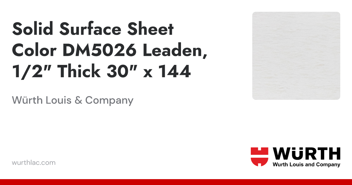 Solid Surface Sheet Color DM5026 Leaden, 1/2" Thick 30" x 144 | Würth ...