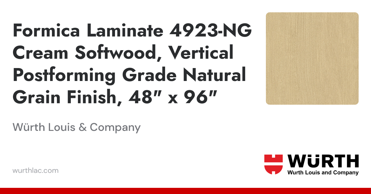 Formica Laminate 4923-NG Cream Softwood, Vertical Postforming Grade ...