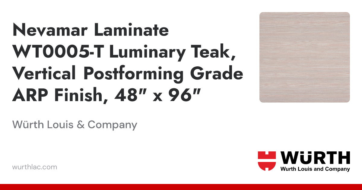Nevamar Laminate WT0005-T Luminary Teak, Vertical Postforming Grade ARP ...