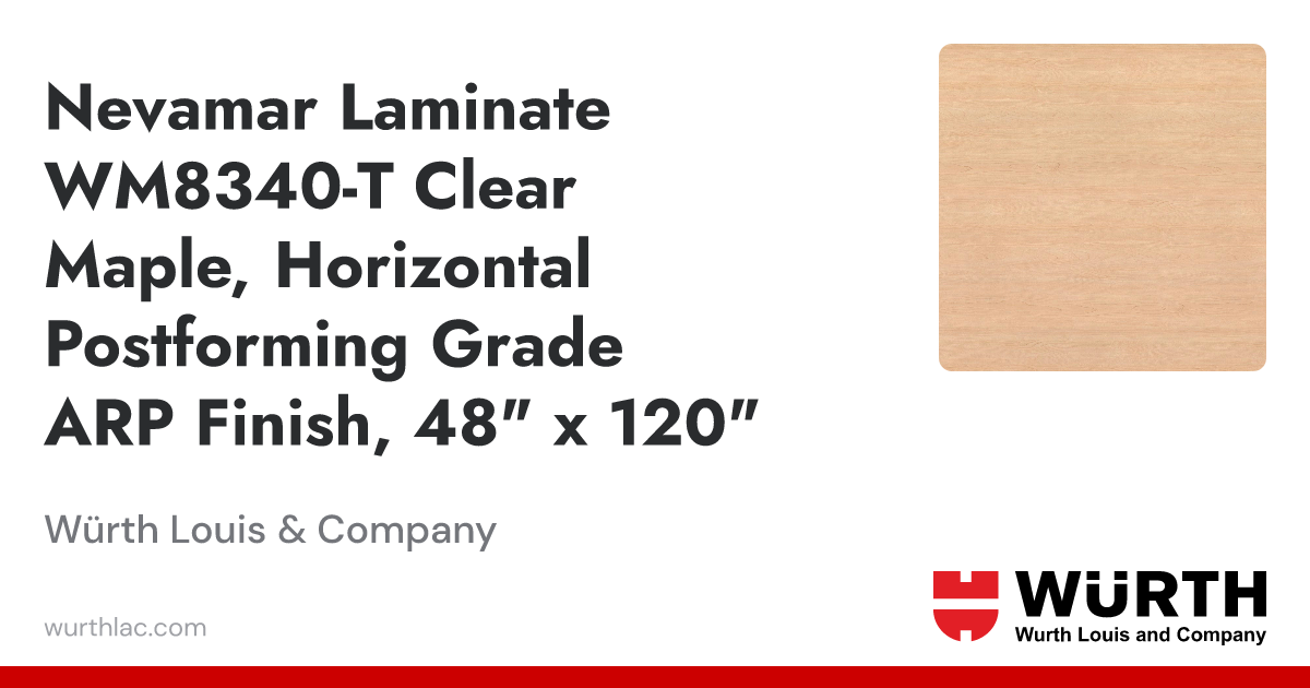 Nevamar Laminate WM8340-T Clear Maple, Horizontal Postforming Grade ARP ...