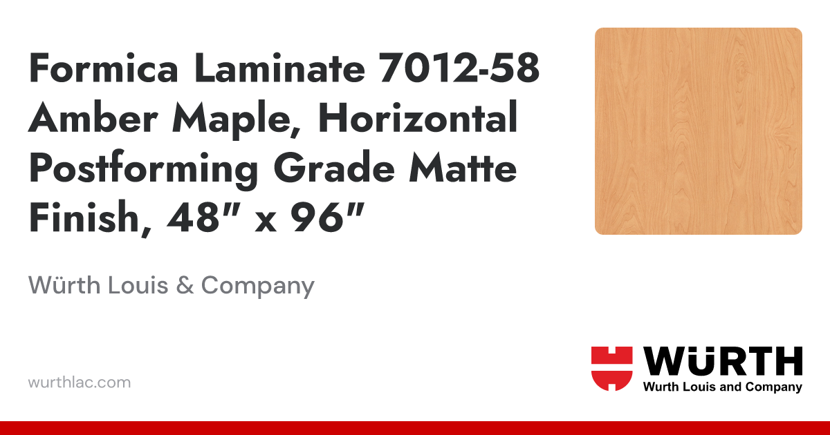 Formica Laminate 7012-58 Amber Maple, Horizontal Postforming Grade ...