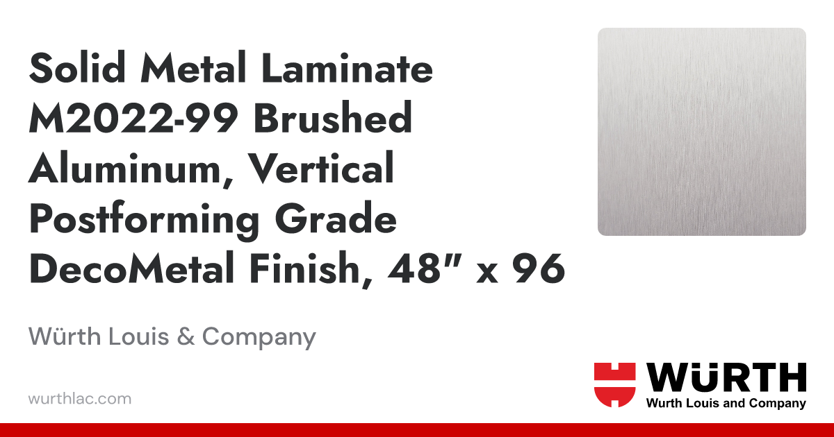 Solid Metal Laminate M2022-99 Brushed Aluminum, Vertical Postforming ...