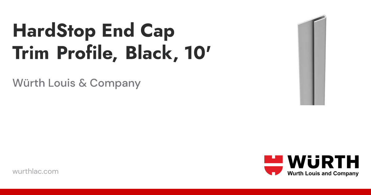 HardStop End Cap Trim Profile, Black, 10' | Würth Louis & Company
