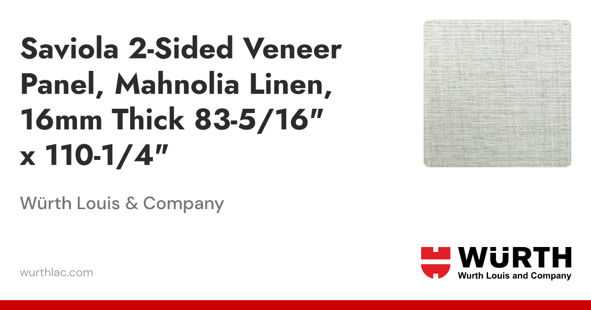 Saviola 2-Sided Veneer Panel, Mahnolia Linen, 16mm Thick 83-5/16" x 110 ...