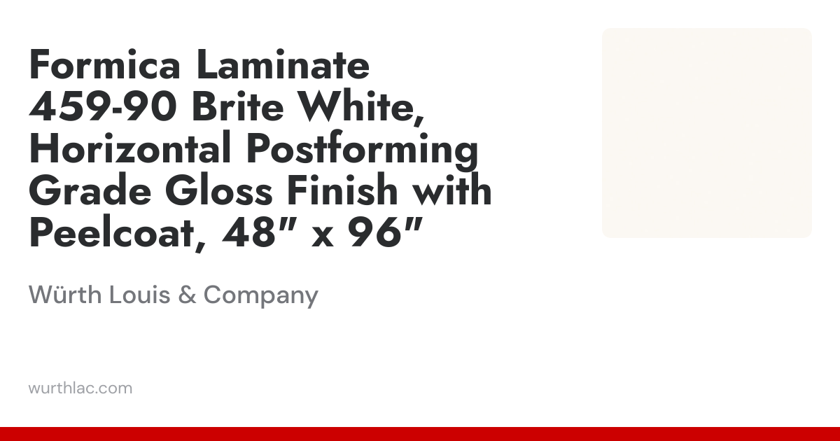 Formica Laminate 459-90 Brite White, Horizontal Postforming Grade Gloss ...