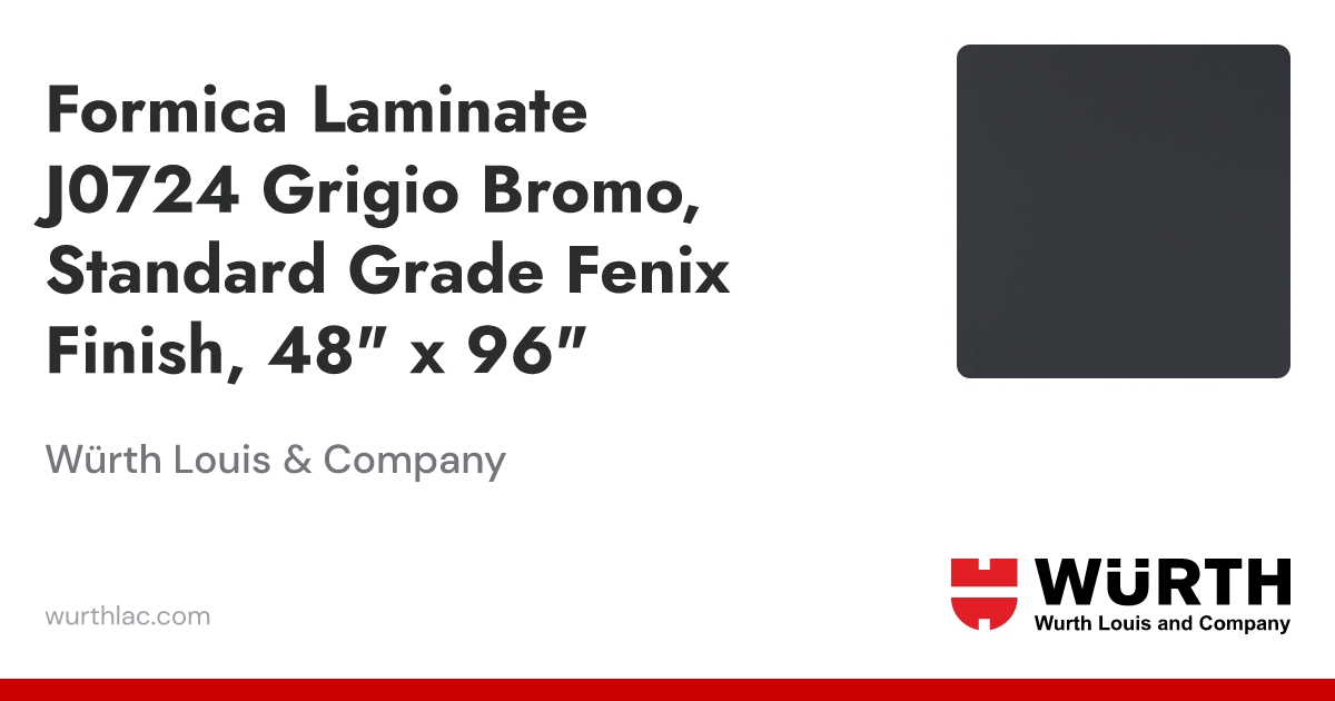 Formica Laminate J0724 Grigio Bromo, Standard Grade Fenix Finish, 48" x ...