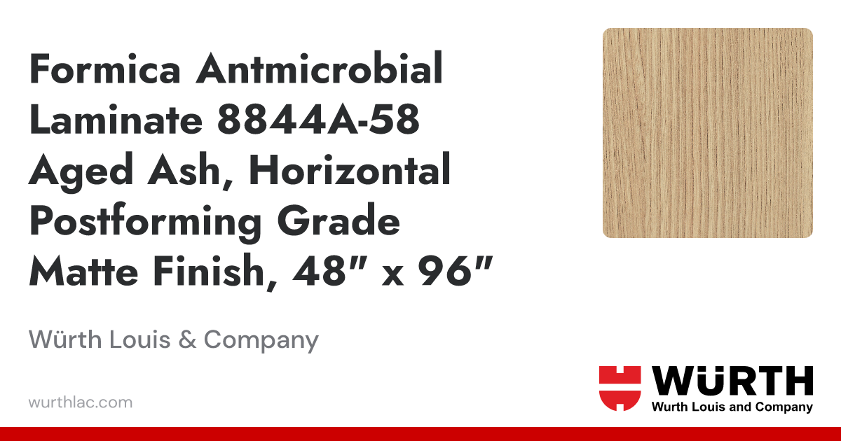 Formica Antmicrobial Laminate 8844A-58 Aged Ash, Horizontal Postforming ...
