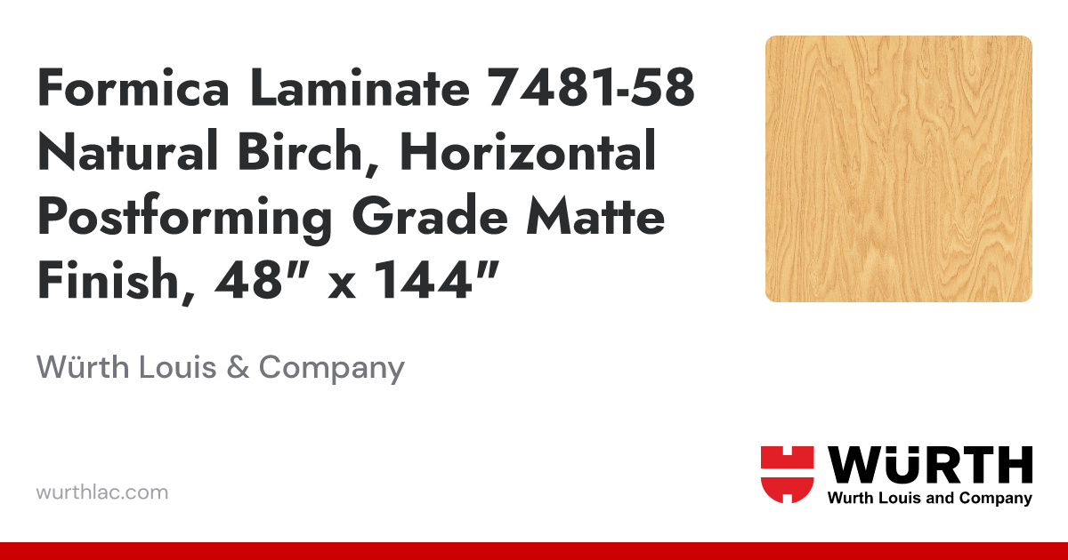Formica Laminate 7481-58 Natural Birch, Horizontal Postforming Grade ...