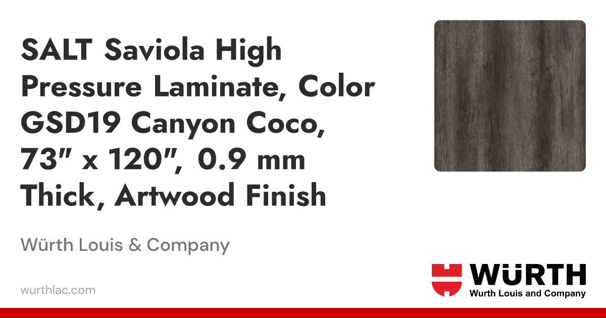 SALT Saviola High Pressure Laminate, Color GSD19 Canyon Coco, 73" x 120 ...