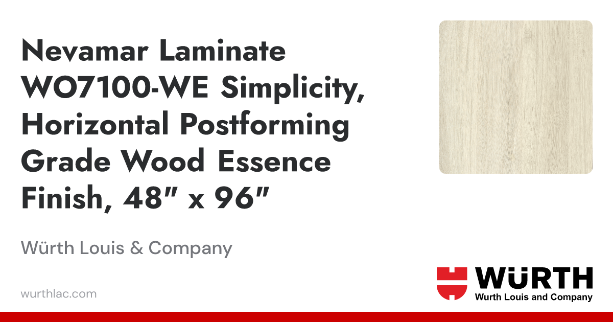 Nevamar Laminate WO7100-WE Simplicity, Horizontal Postforming Grade ...