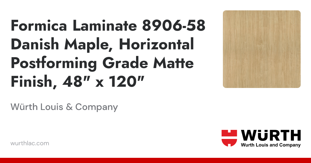 Formica Laminate 8906-58 Danish Maple, Horizontal Postforming Grade Matte Finish, 48" x 120 ...