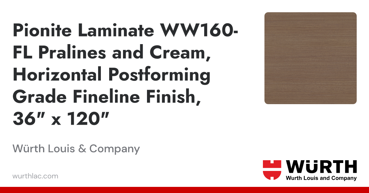 Pionite Laminate WW160-FL Pralines and Cream, Horizontal Postforming ...