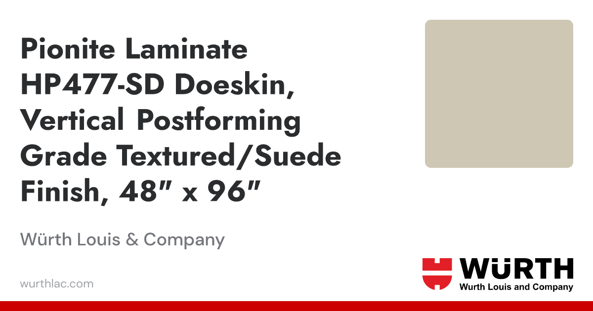 Pionite Laminate HP477-SD Doeskin, Vertical Postforming Grade Textured ...
