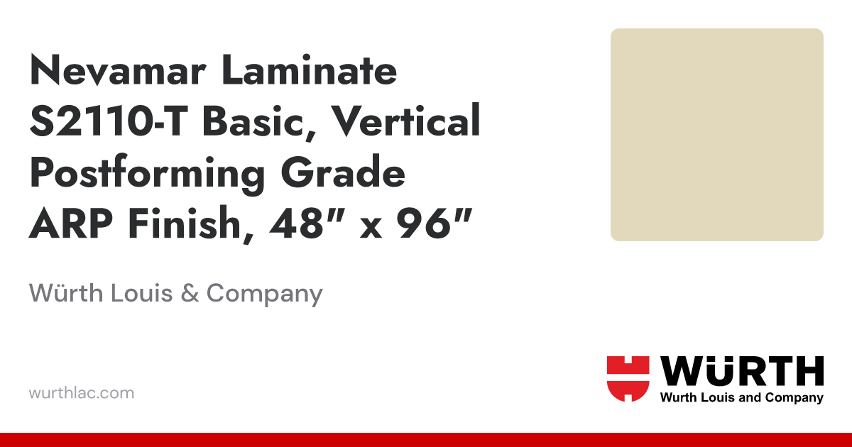 Nevamar Laminate S2110-T Basic, Vertical Postforming Grade ARP Finish ...