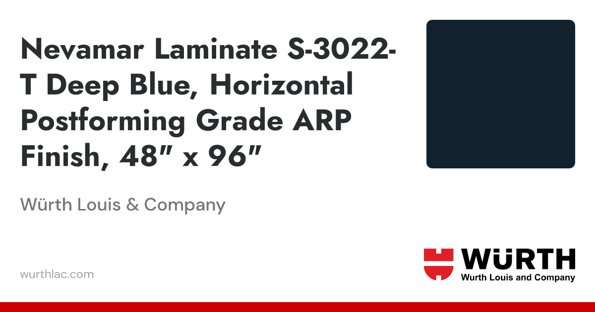 Nevamar Laminate S-3022-T Deep Blue, Horizontal Postforming Grade ARP ...