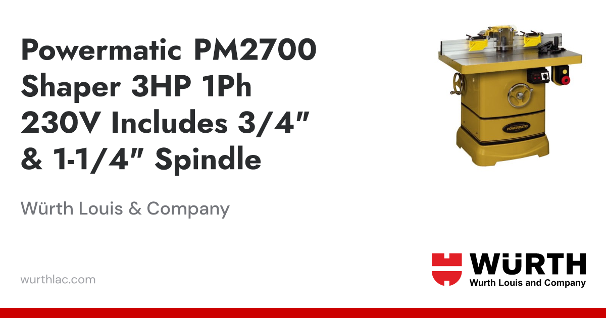 Powermatic PM2700 Shaper 3HP 1Ph 230V Includes 3/4" & 1-1/4" Spindle ...