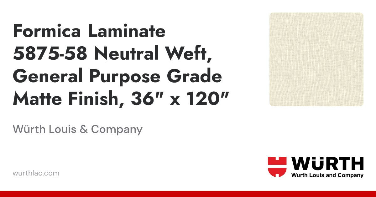 Formica Laminate 5875-58 Neutral Weft, General Purpose Grade Matte ...