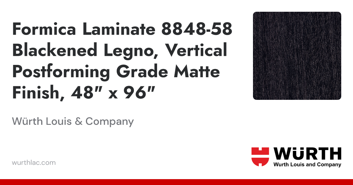 Formica Laminate 8848-58 Blackened Legno, Vertical Postforming Grade ...