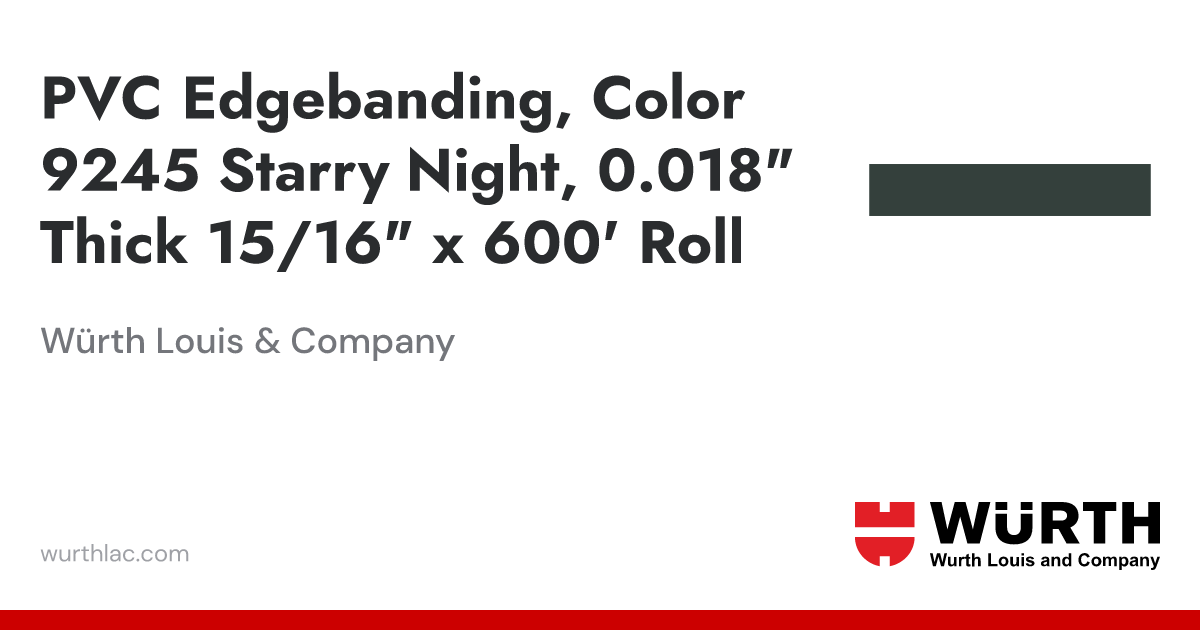 PVC Edgebanding, Color 9245 Starry Night, 0.018" Thick 15/16" x 600 ...