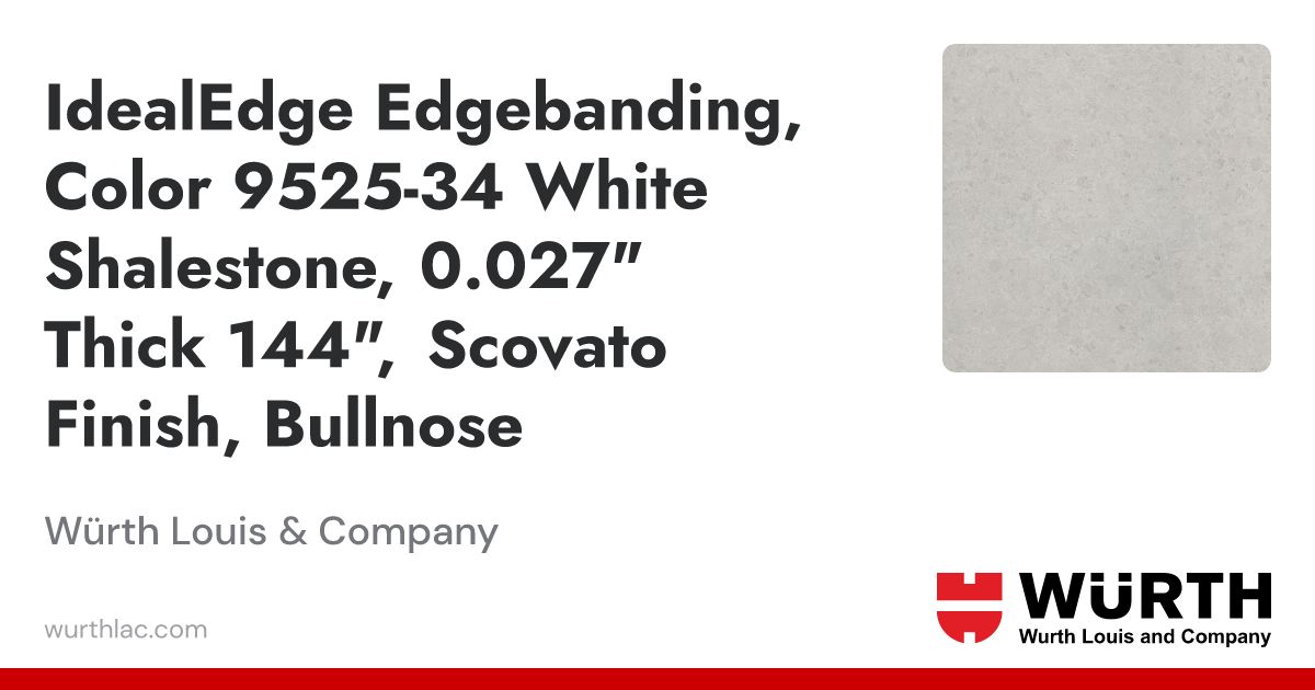 IdealEdge Edgebanding, Color 9525-34 White Shalestone, 0.027" Thick 144 ...