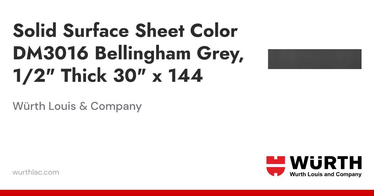 Solid Surface Sheet Color DM3016 Bellingham Grey, 1/2" Thick 30" x 144 ...