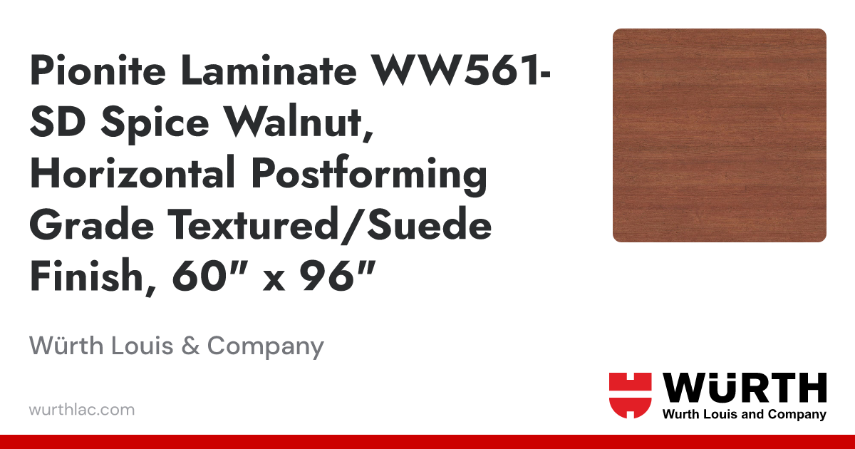 Pionite Laminate WW561-SD Spice Walnut, Horizontal Postforming Grade ...