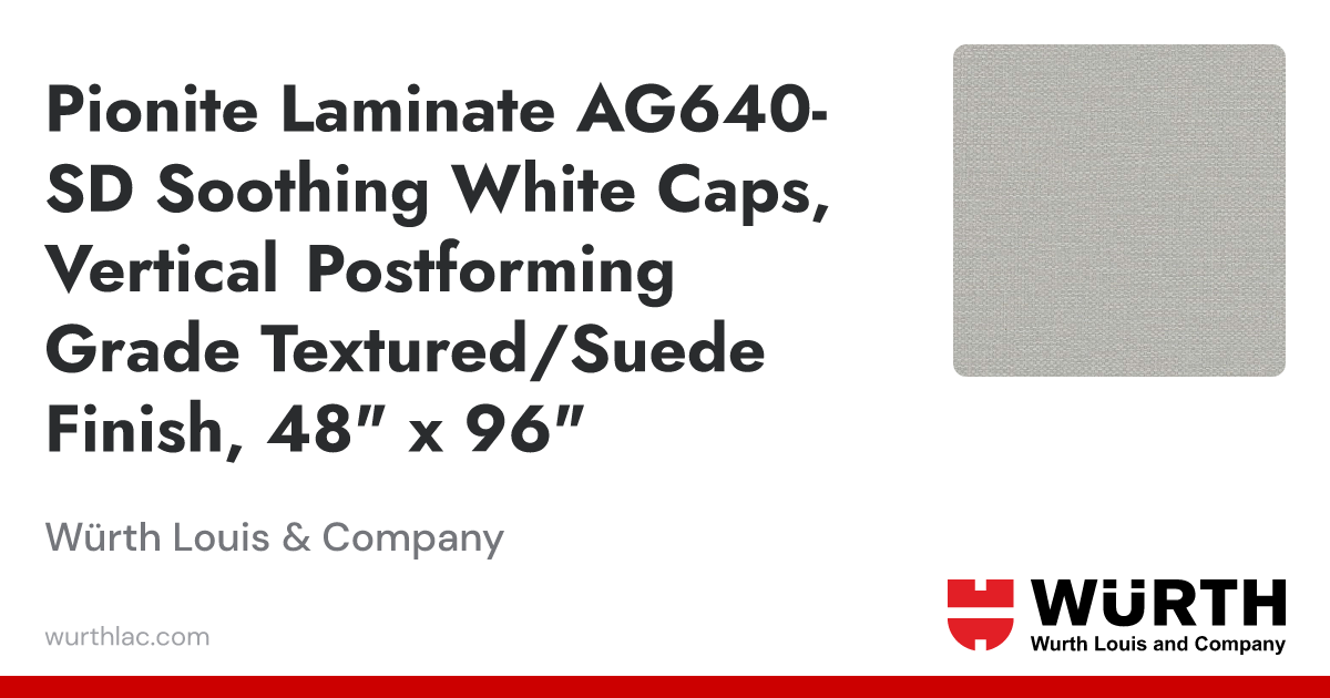 Pionite Laminate AG640-SD Soothing White Caps, Vertical Postforming ...