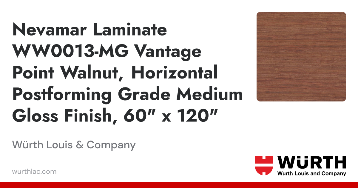 Nevamar Laminate WW0013-MG Vantage Point Walnut, Horizontal Postforming ...