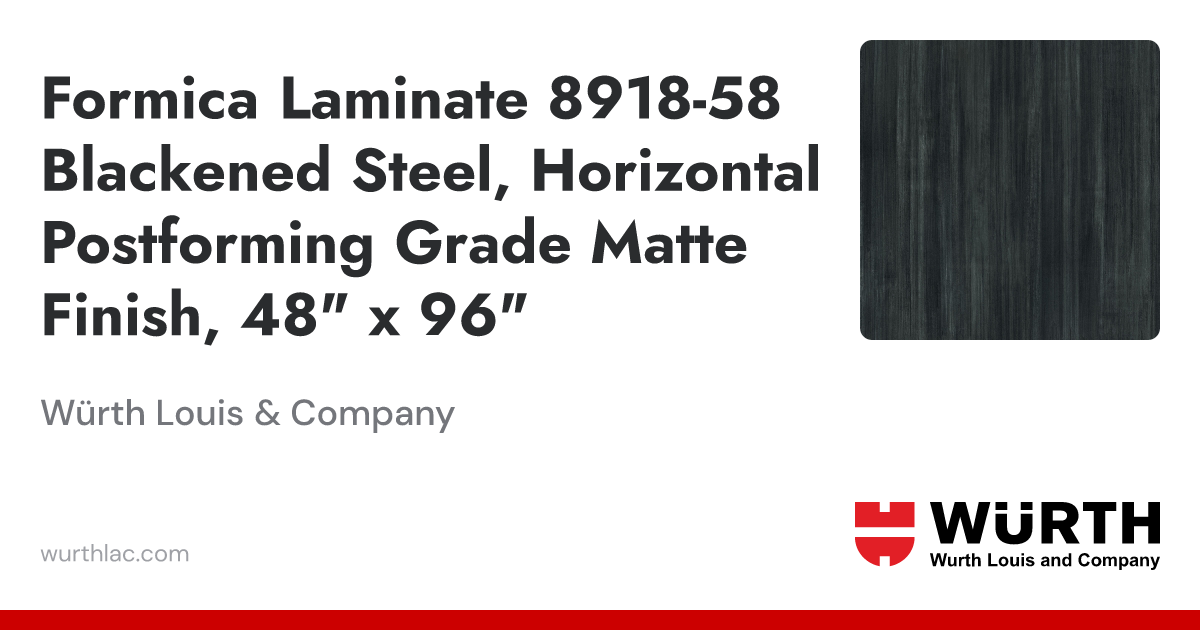 Formica Laminate 8918-58 Blackened Steel, Horizontal Postforming Grade ...
