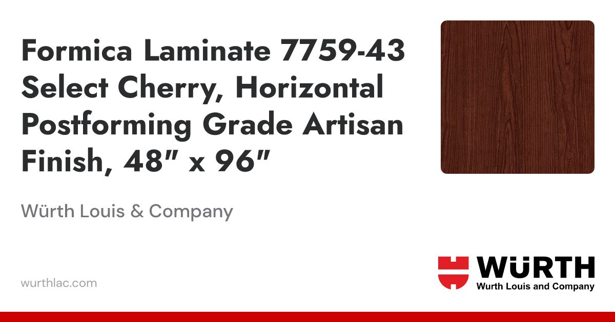 Formica Laminate 7759-43 Select Cherry, Horizontal Postforming Grade ...