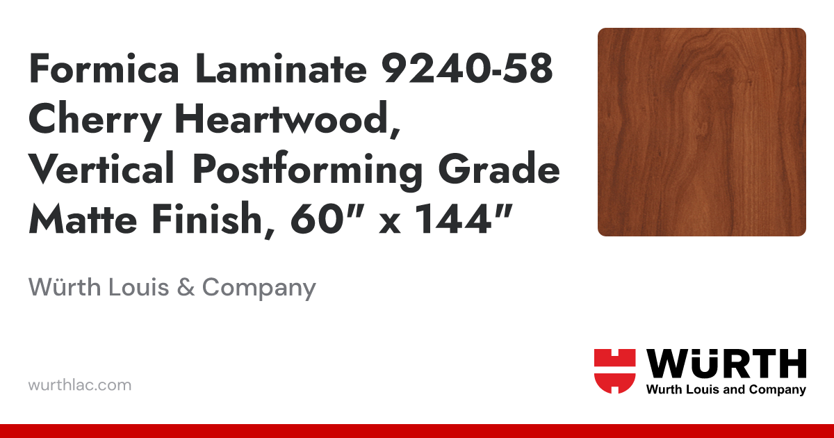 Formica Laminate 9240-58 Cherry Heartwood, Vertical Postforming Grade ...