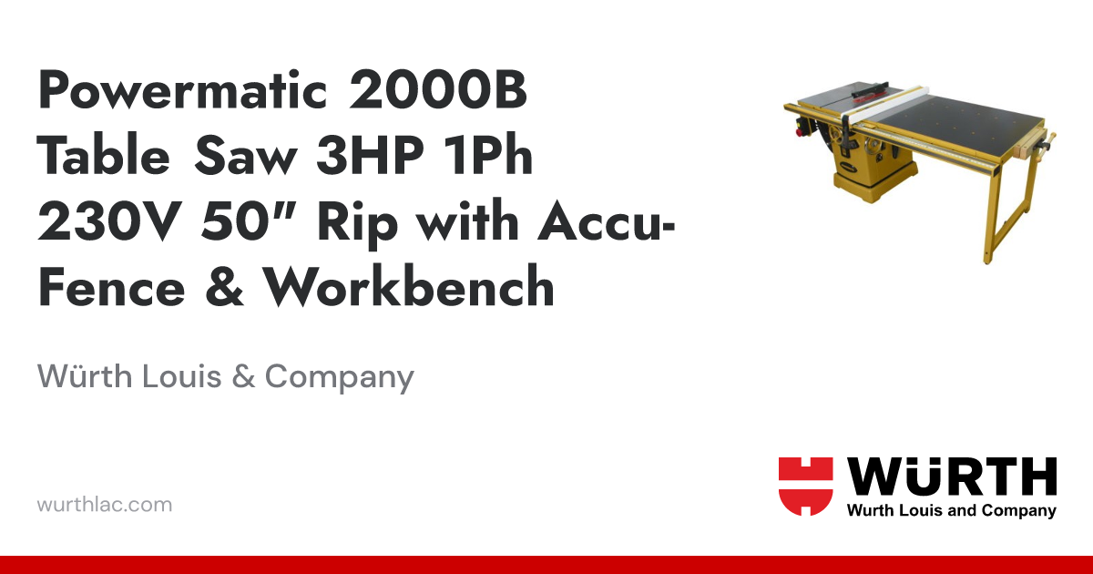Powermatic 2000B Table Saw 3HP 1Ph 230V 50" Rip with Accu-Fence ...