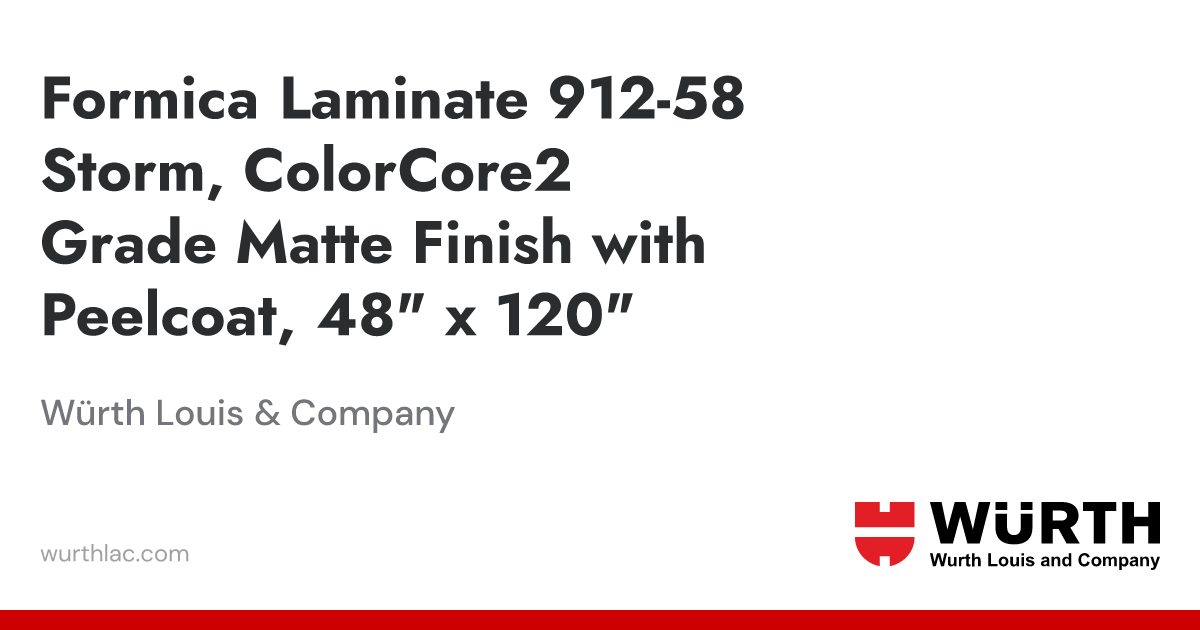 Formica Laminate 912-58 Storm, ColorCore2 Grade Matte Finish with ...