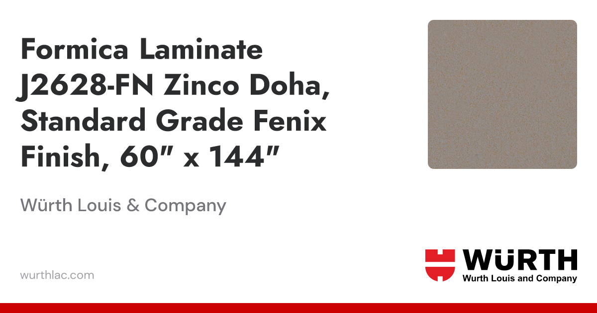 Formica Laminate J2628-FN Zinco Doha, Standard Grade Fenix Finish, 60 ...