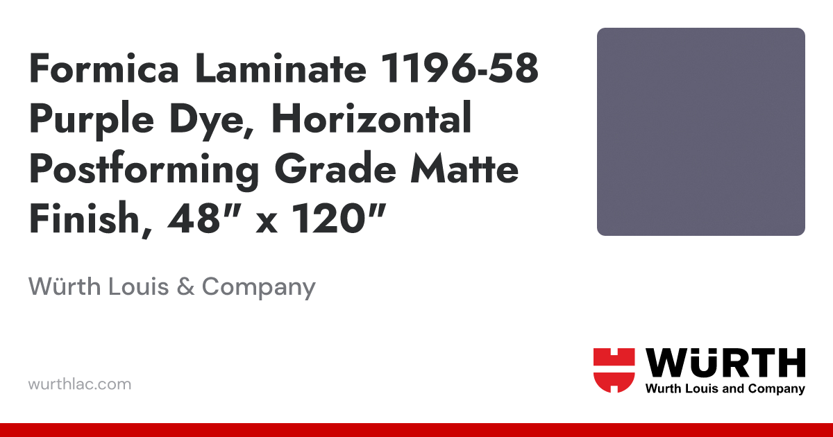 Formica Laminate 1196-58 Purple Dye, Horizontal Postforming Grade Matte ...