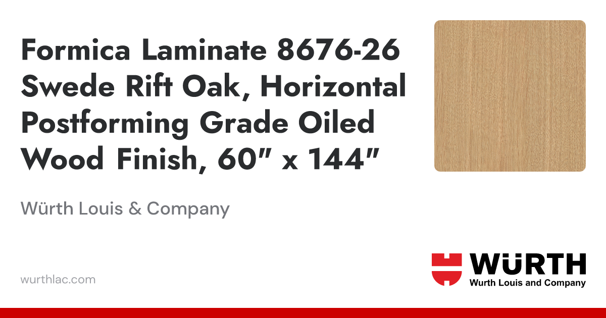 Formica Laminate 8676-26 Swede Rift Oak, Horizontal Postforming Grade ...