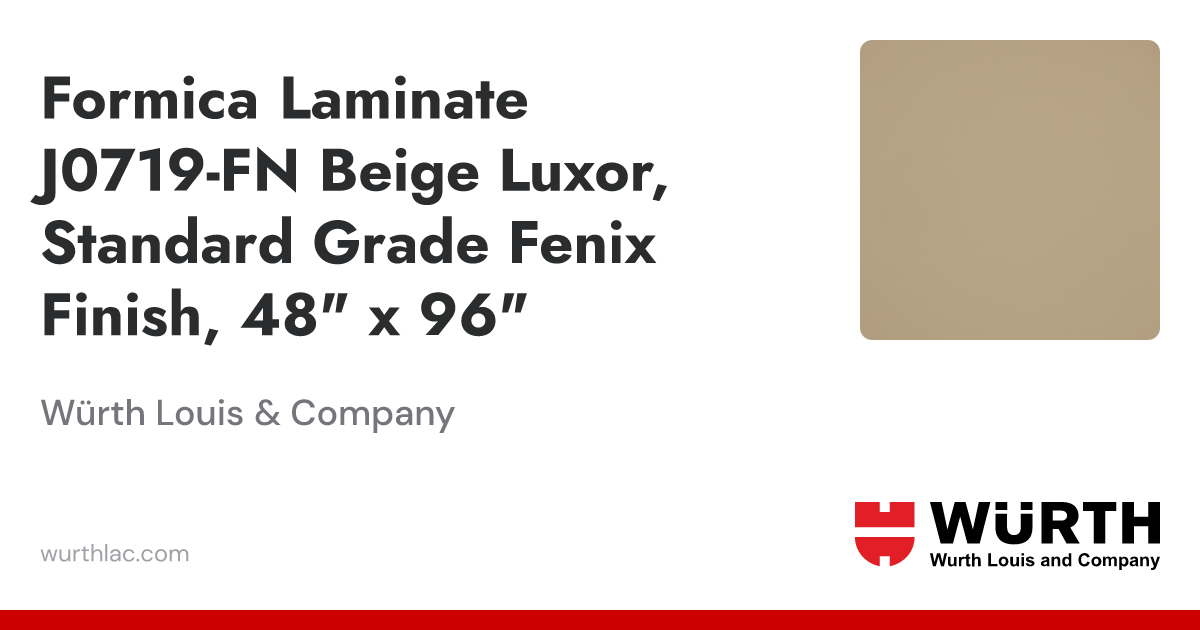 Formica Laminate J0719-FN Beige Luxor, Standard Grade Fenix Finish, 48 ...