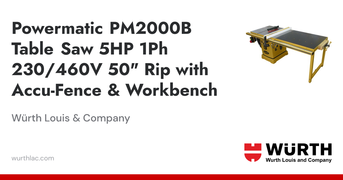 Powermatic PM2000B Table Saw 5HP 1Ph 230/460V 50" Rip with Accu-Fence ...