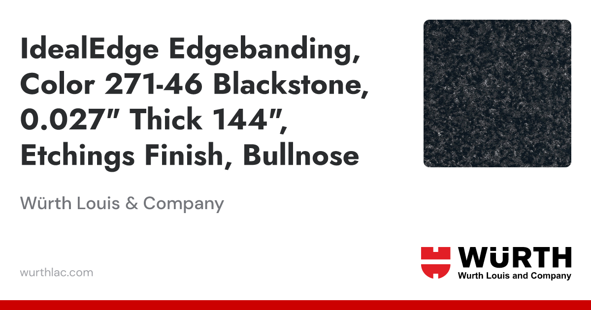IdealEdge Edgebanding, Color 271-46 Blackstone, 0.027" Thick 144 ...