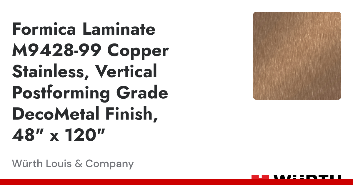 Formica Laminate M9428-99 Copper Stainless, Vertical Postforming Grade ...