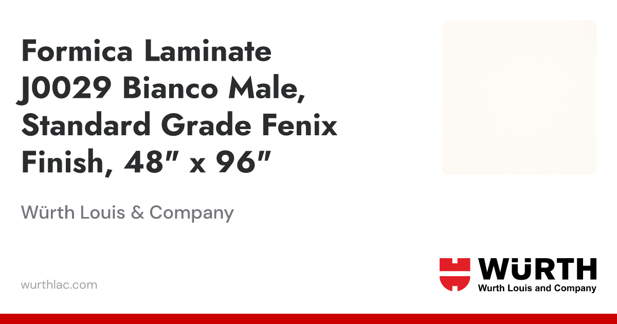 Formica Laminate J0029 Bianco Male, Standard Grade Fenix Finish, 48" x ...