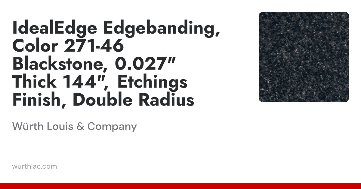 IdealEdge Edgebanding, Color 271-46 Blackstone, 0.027" Thick 144 ...