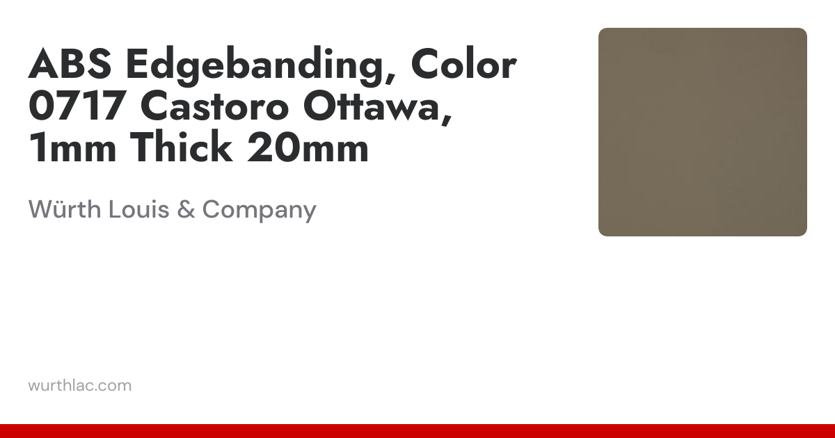 ABS Edgebanding, Color 0717 Castoro Ottawa, 1mm Thick 20mm | Würth ...