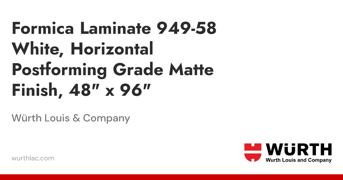 Formica Laminate 949-58 White, Horizontal Postforming Grade Matte ...
