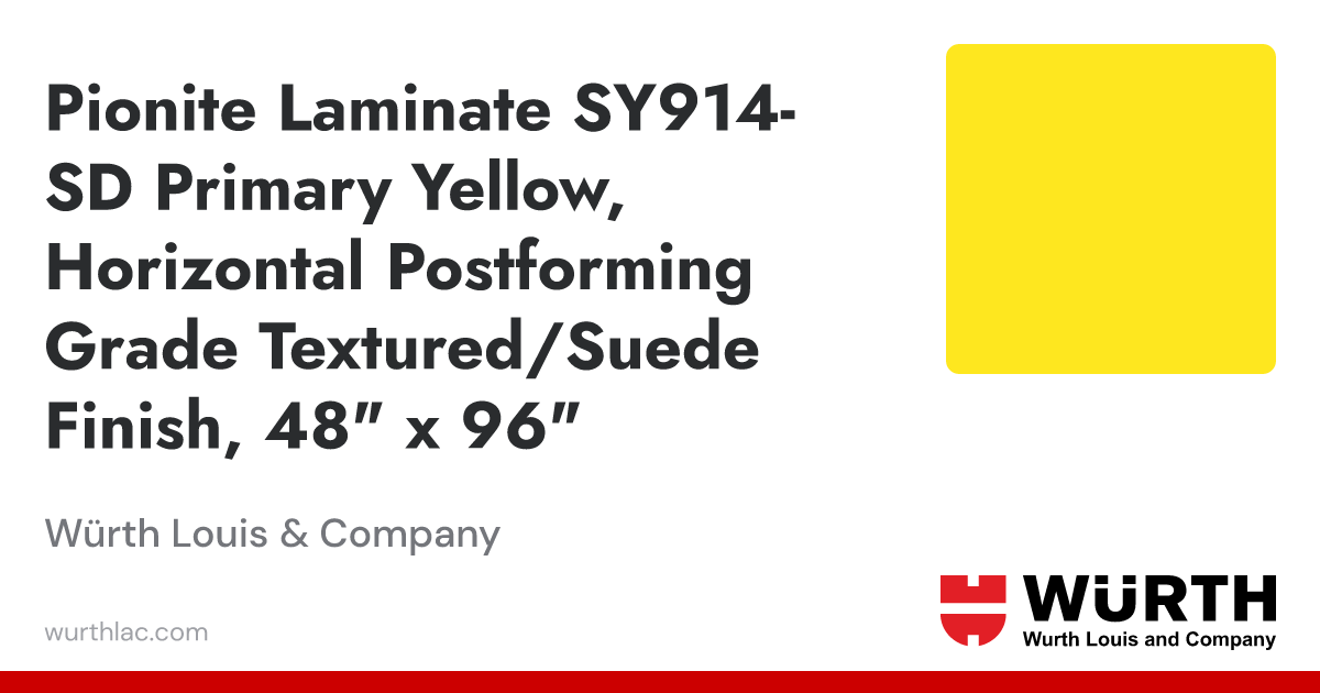Pionite Laminate SY914-SD Primary Yellow, Horizontal Postforming Grade ...