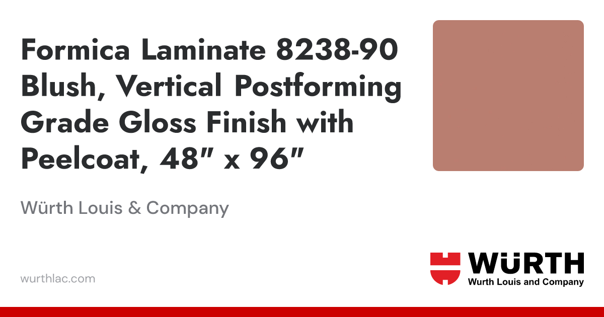 Formica Laminate 8238-90 Blush, Vertical Postforming Grade Gloss Finish ...