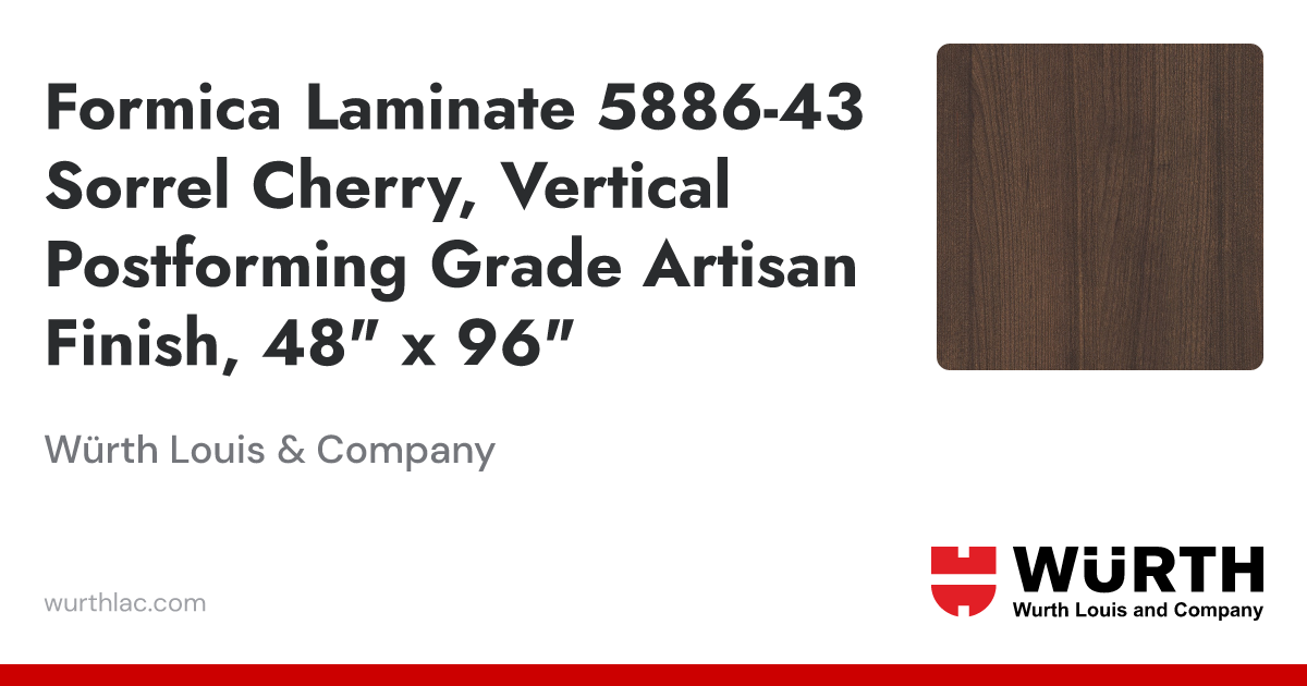 Formica Laminate 5886-43 Sorrel Cherry, Vertical Postforming Grade ...