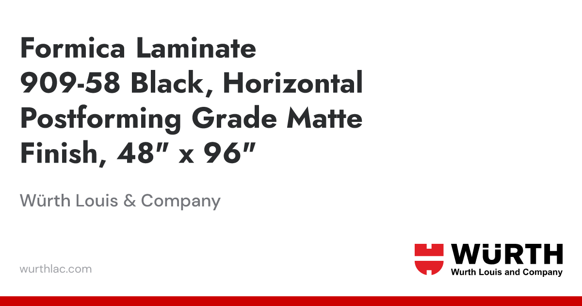 Formica Laminate 909-58 Black, Horizontal Postforming Grade Matte ...