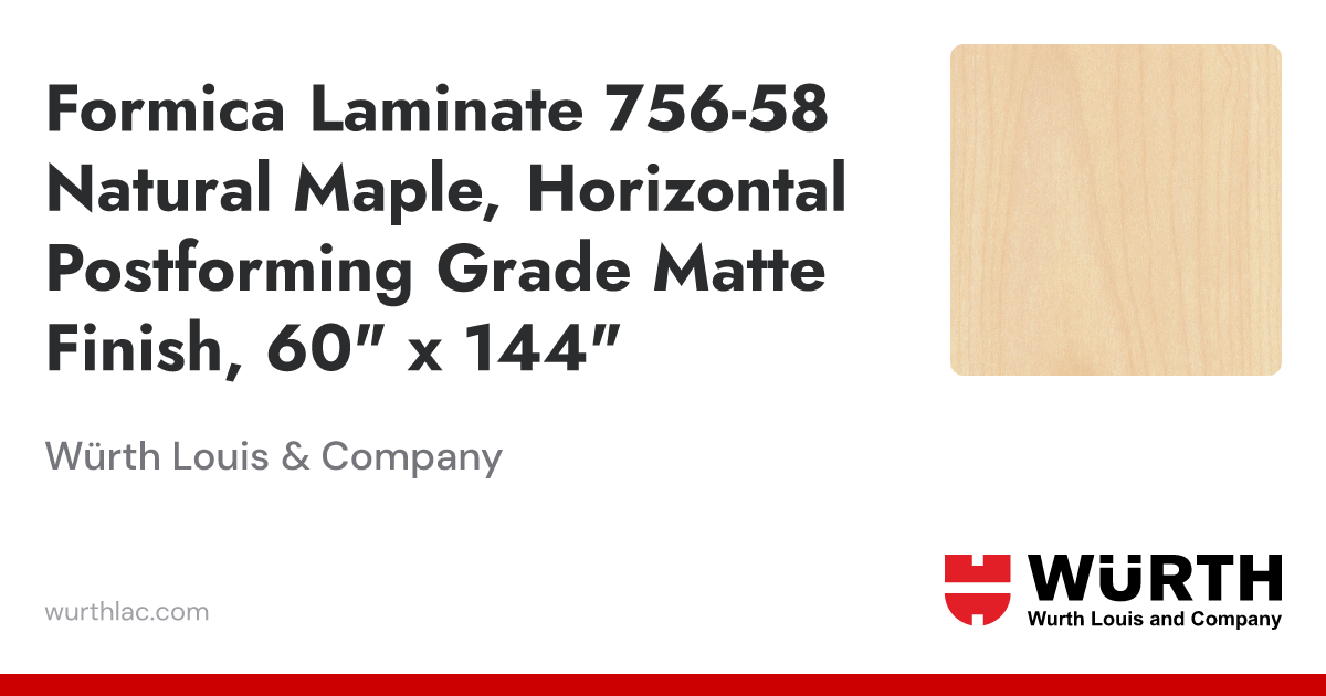 Formica Laminate 756-58 Natural Maple, Horizontal Postforming Grade ...
