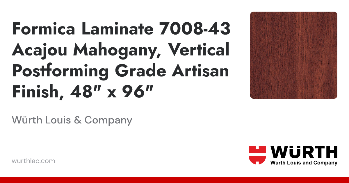 Formica Laminate 7008-43 Acajou Mahogany, Vertical Postforming Grade ...